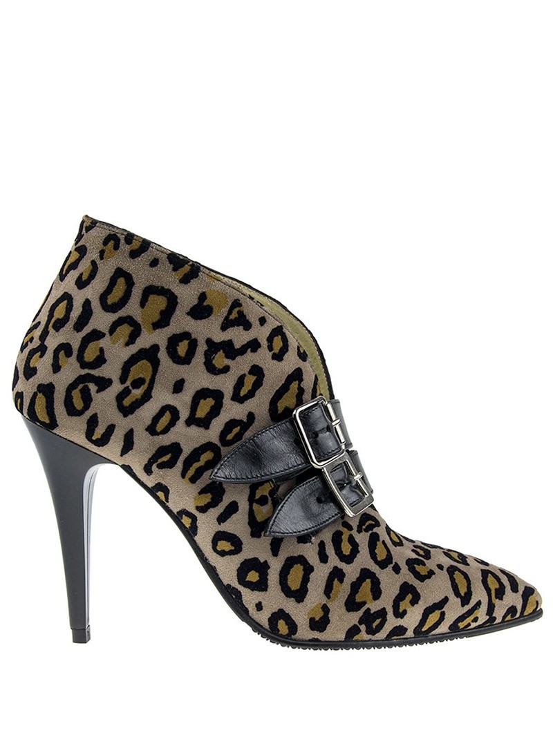 Botine dama cu varf ascutit Exotique Animal Print