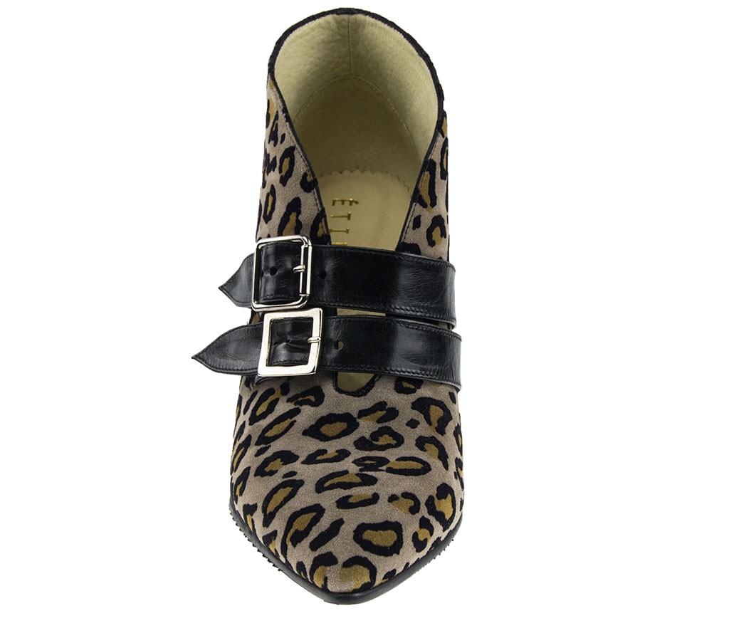 Botine dama cu varf ascutit Exotique Animal Print